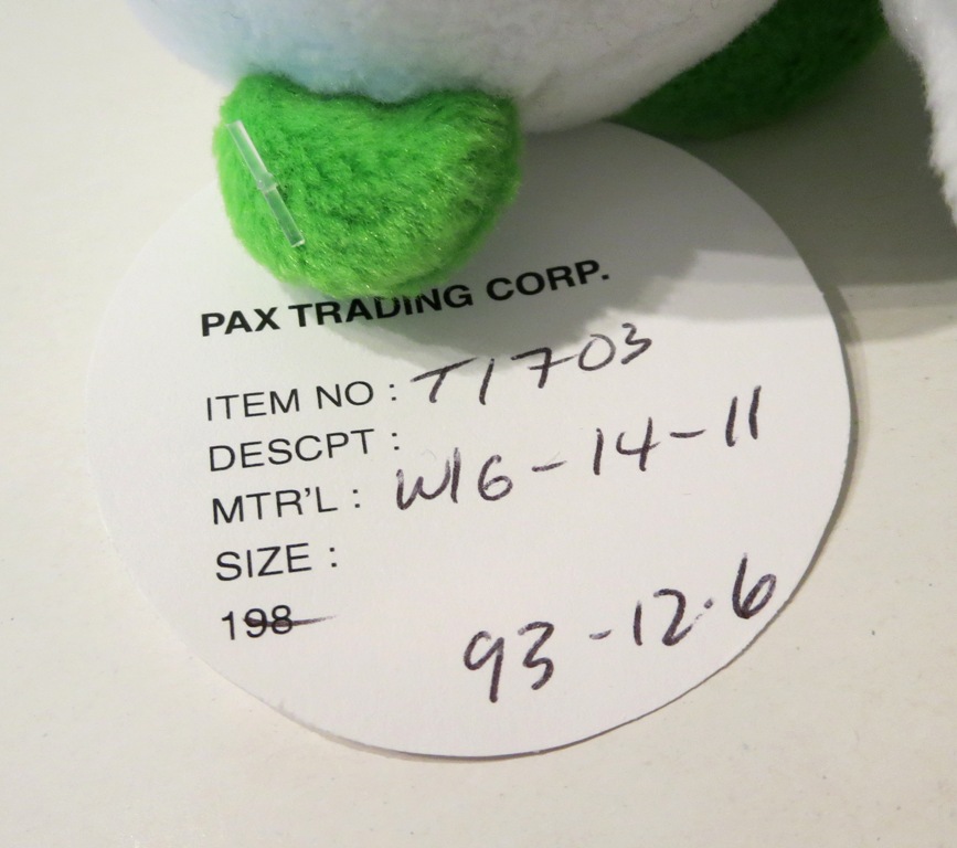 Nana the WHITE and GREEN PROTOTYPE Monkey – Rarest Beans