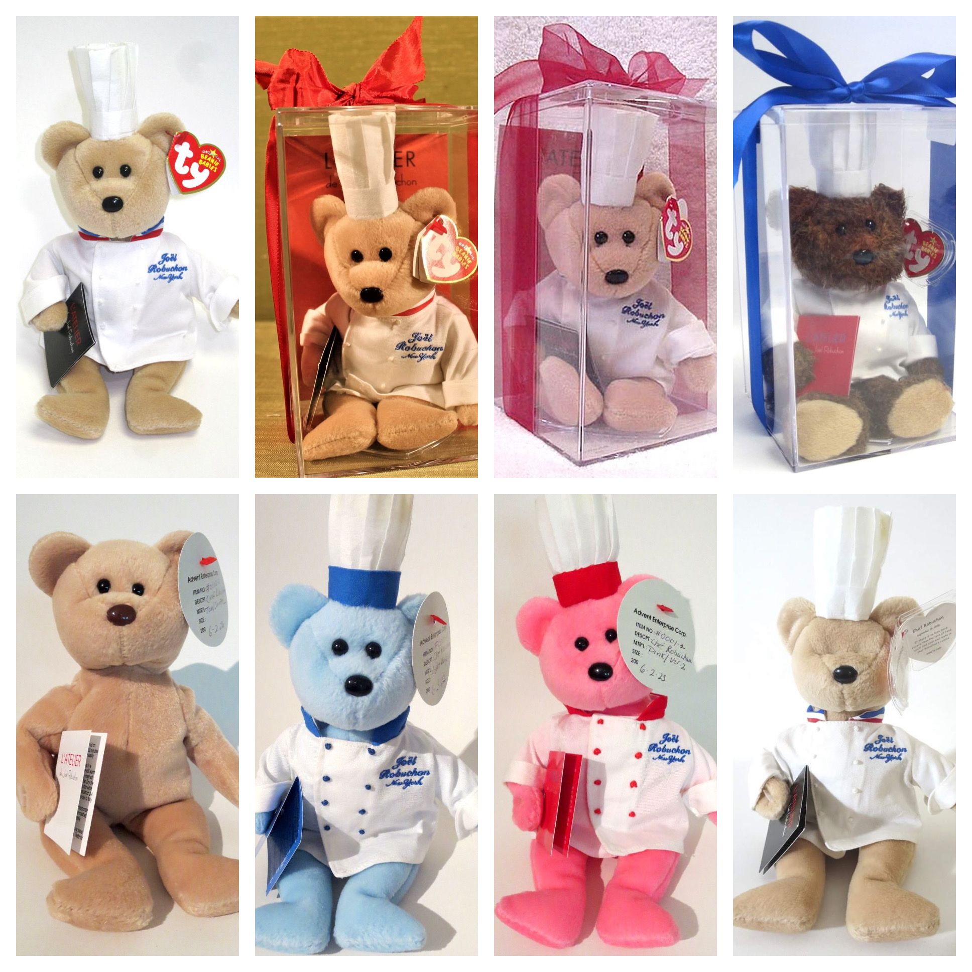 Chef Joel Robuchon Ty Beanie Baby Teddy Prototype PINK – Rarest Beans