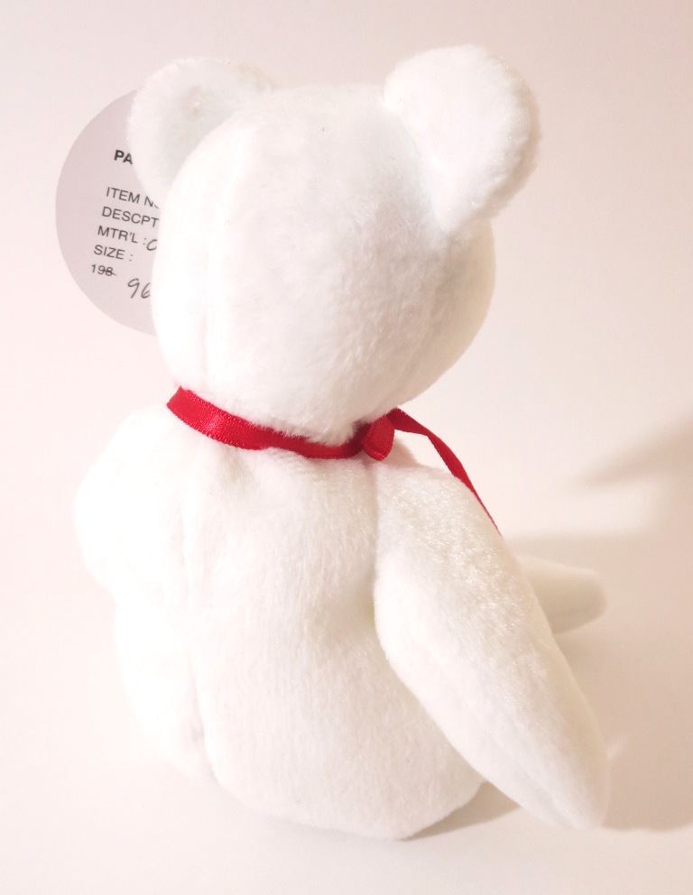 Britannia the bear – solid WHITE Prototypes – Rarest Beans