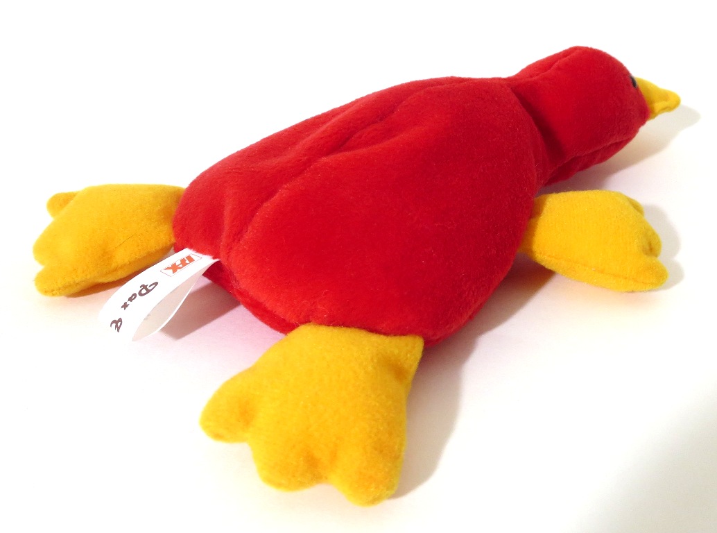 Patti the SOLID RED platypus Ty Prototype: Original 9 – Rarest Beans
