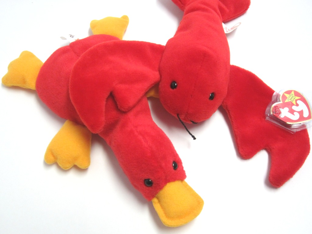 Patti the SOLID RED platypus Ty Prototype: Original 9 – Rarest Beans