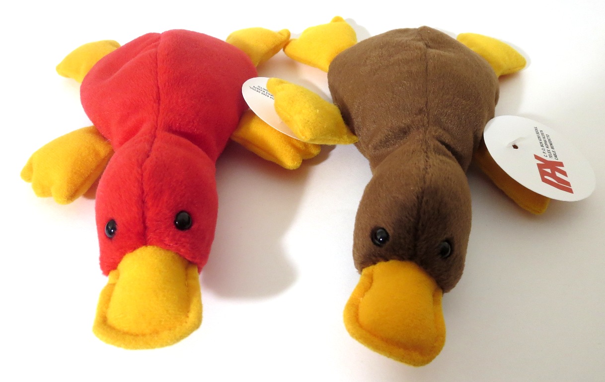 Patti the SOLID RED platypus Ty Prototype: Original 9 – Rarest Beans