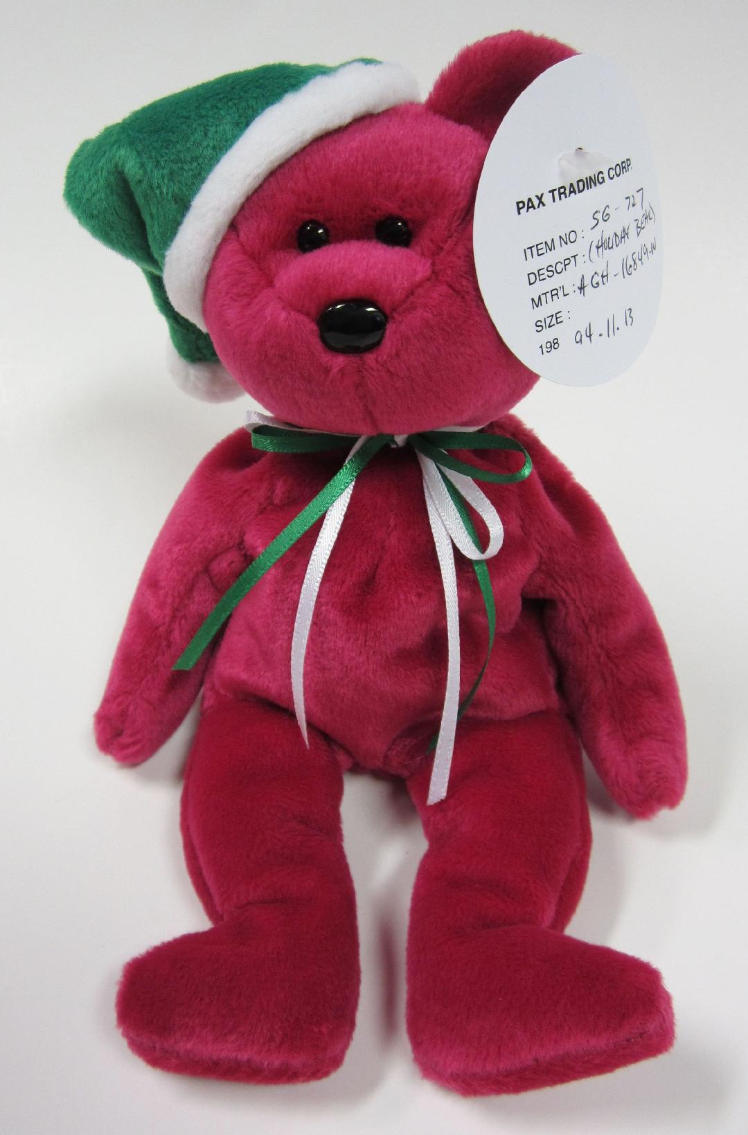 New Face Raspberry Teddy Holiday Prototype Bear! – Rarest Beans