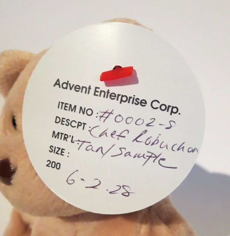Chef Joel Robuchon Ty Beanie Baby Teddy Prototype/Sample: Tan – Rarest ...