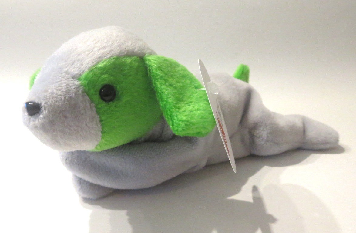 Spot the dog NO SPOT Gray and Green Ty Prototype: Original 9 – Rarest Beans
